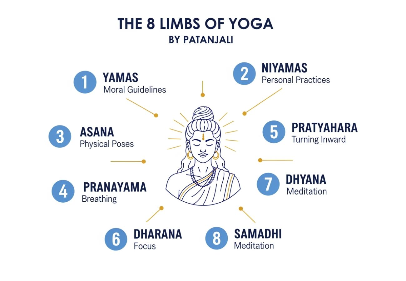 8 Limbs of Yoga Explained: Complete Guide to Patanjali's Ashtanga Yoga